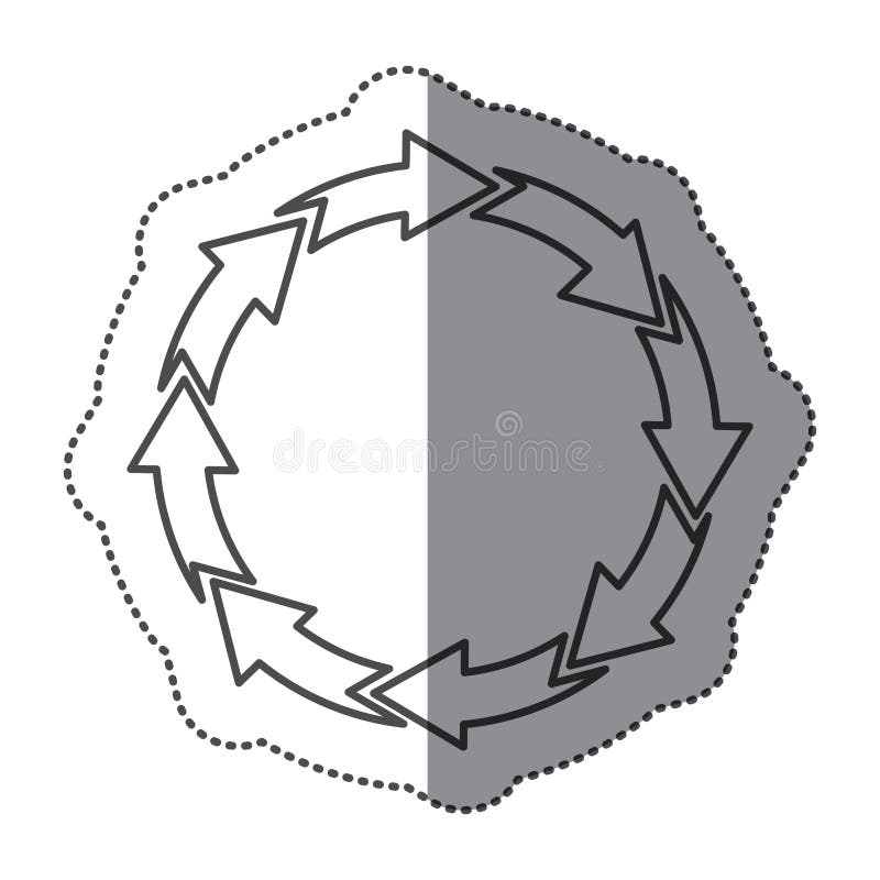 Sticker Silhouette Set Circular Arrow Icon Stock Illustration ...