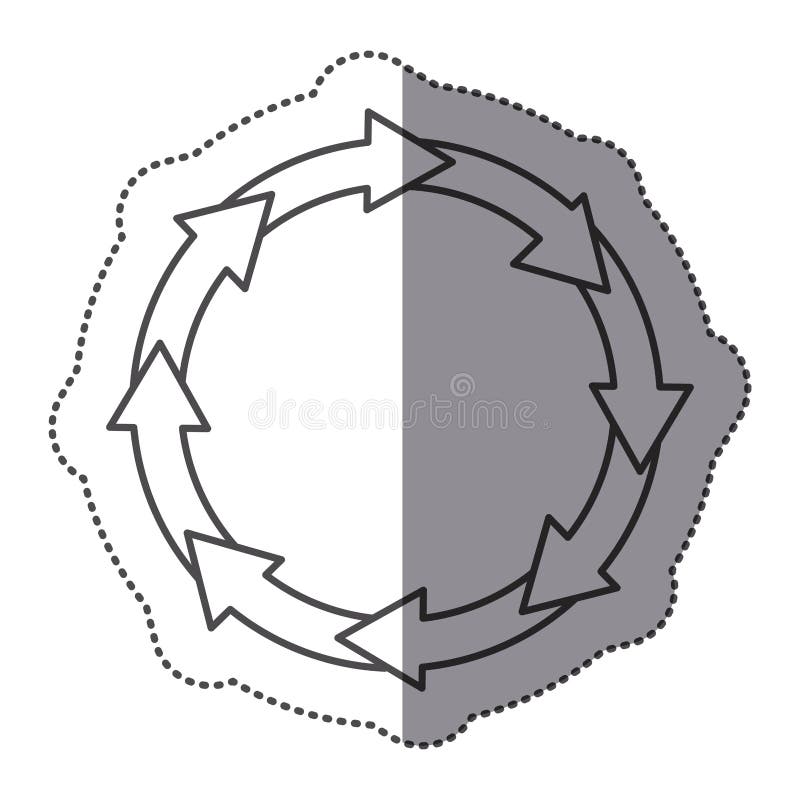 Sticker Silhouette Set Collection Circular Arrow Icon Stock ...