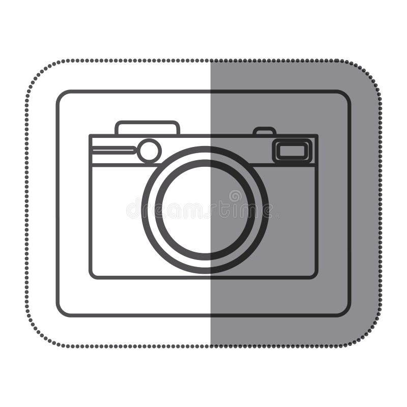 Sticker Silhouette Square Shape with Photographic Camera Stock ...