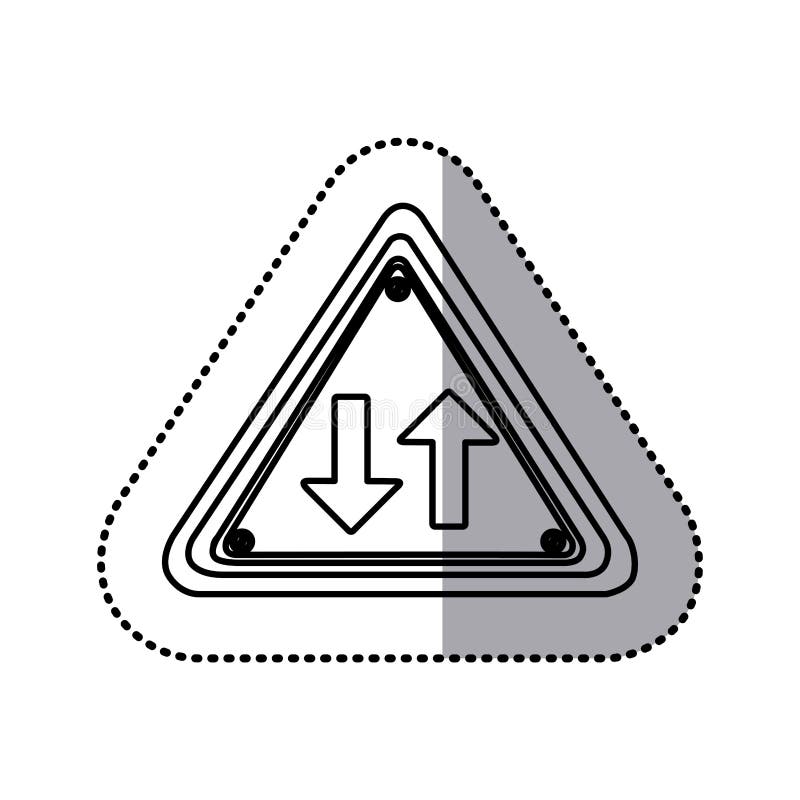 Sticker Silhouette Triangle Shape Frame Two Way Traffic Sign Stock ...