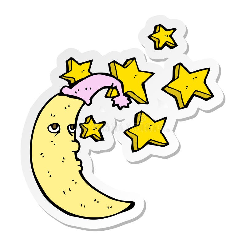 Sticker Sleep Sleepy Moon Man Stock Illustrations – 12 Sticker Sleep ...