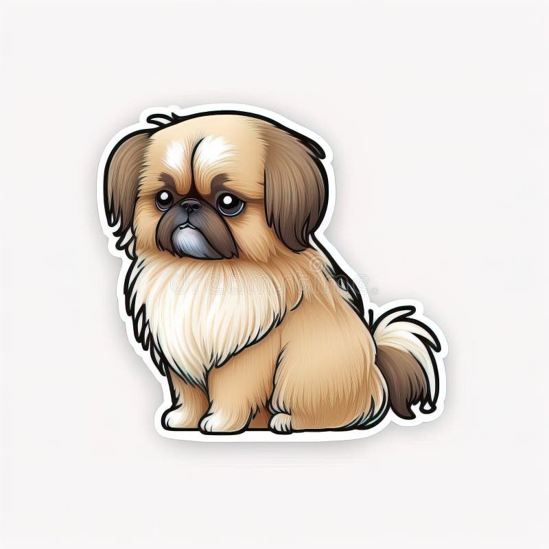 A Sticker of a Small Dog with a Sad Look on Its Face and a Sad Look on ...