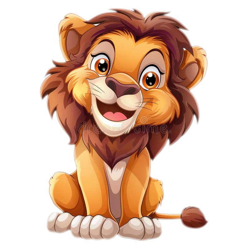 Sticker of a Smiling Lion Clipart on a Transparent Background - Ai ...