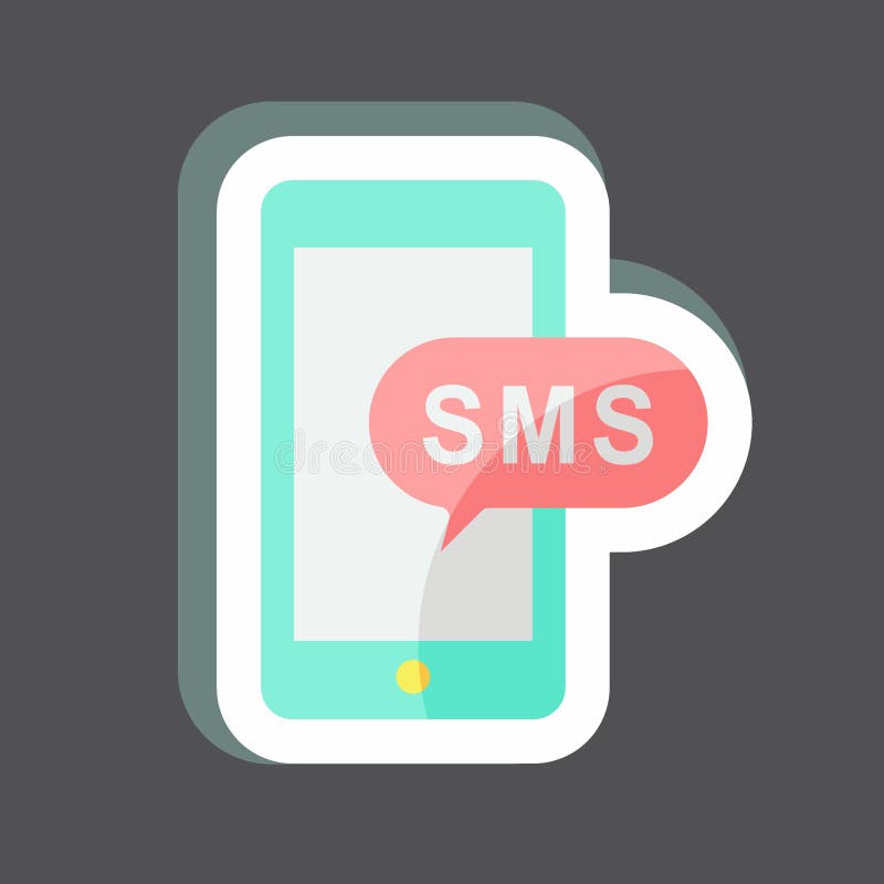 Sticker SMS Notification. Suitable for Education Symbol. Simple Design ...