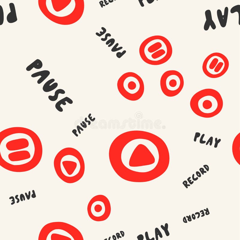 Play Button Seamless Pattern. Sticker for Social Media Content. Vector ...