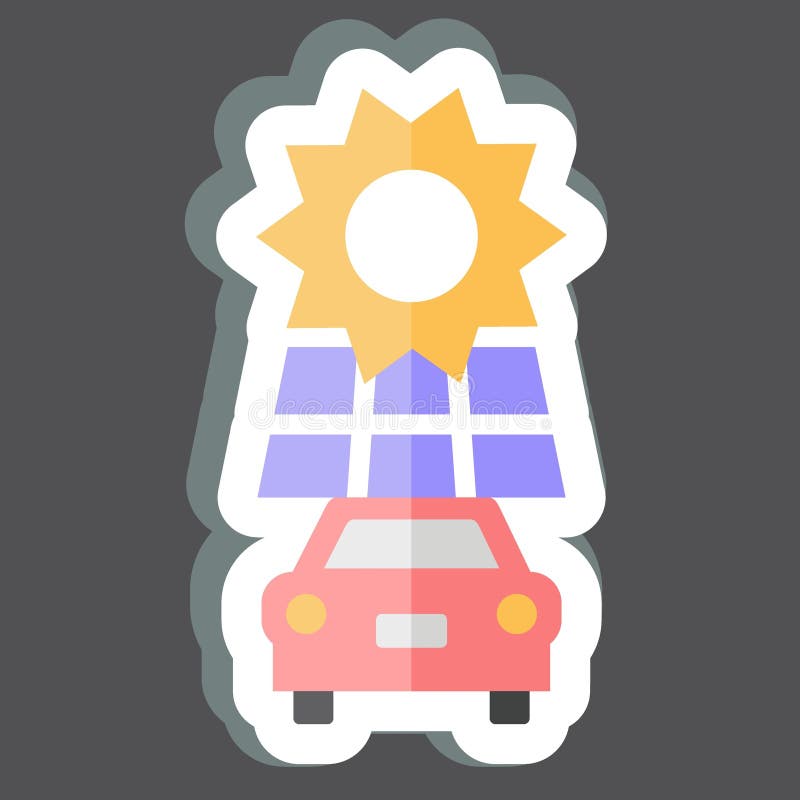 Sticker Solar Vehicle. Related To Solar Panel Symbol Stock Illustration ...