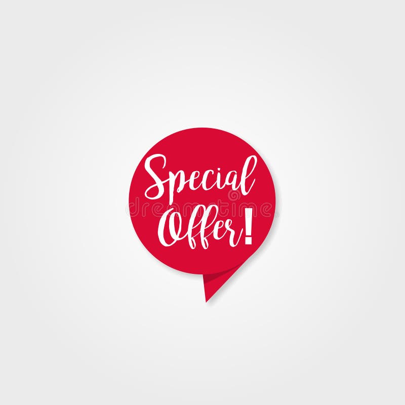 Sticker Special Offer with Shadow, Red Colored Stock Vector ...