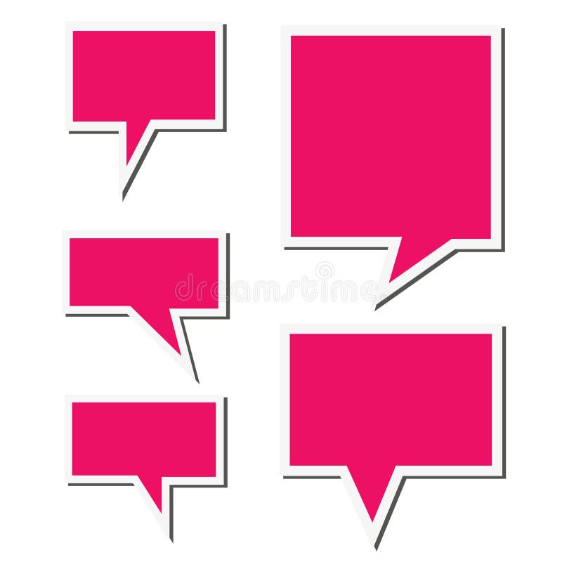 Set of Colorful Square Sticker Speech Bubbles Stock Vector ...