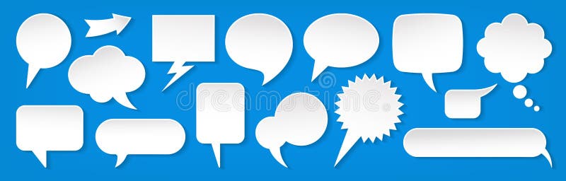 Sticker Speech Bubbles with Shadow Stock Vector - Illustration of ...