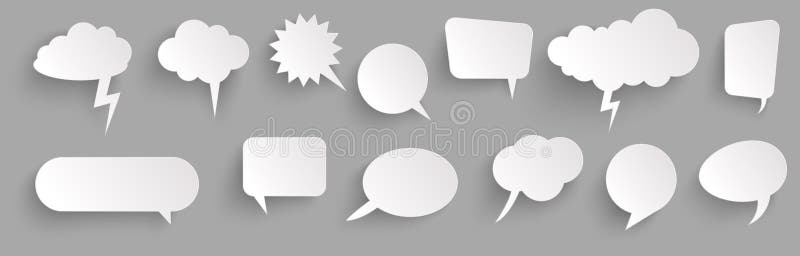 Sticker Speech Bubbles with Shadow Stock Vector - Illustration of ...