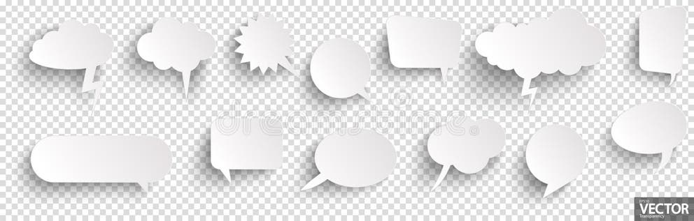 Sticker Speech Bubbles with Shadow Stock Vector - Illustration of ...