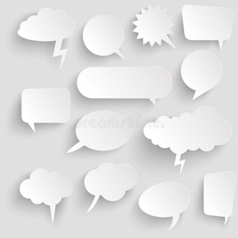 Sticker Speech Bubbles with Shadow Stock Vector - Illustration of ...