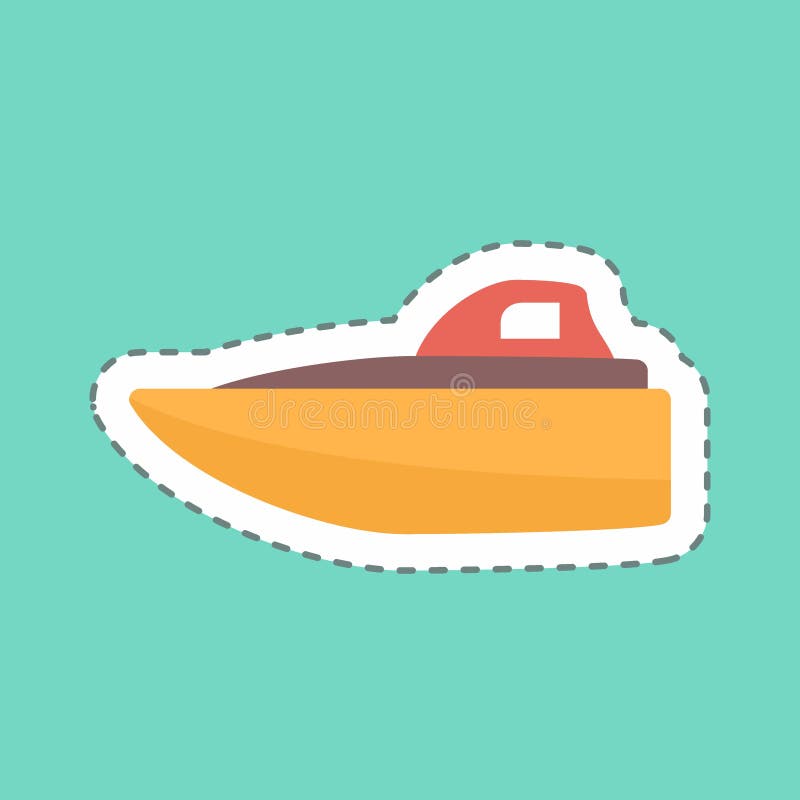 Sticker Speed Boat - Line Cut - Simple Illustration,Editable Stroke ...