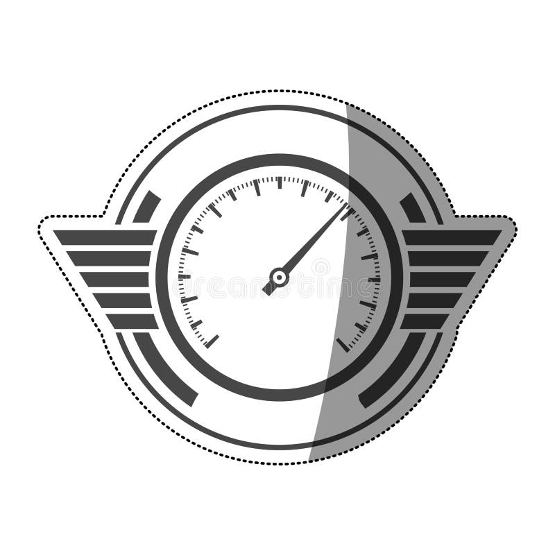 Sticker Speedometer Award in Monochrome with Half Shaded Stock Vector ...