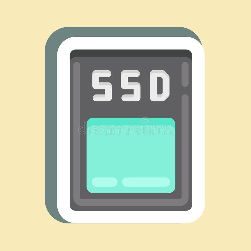 Sticker SSD. Suitable for Computer Components Symbol. Simple Design ...