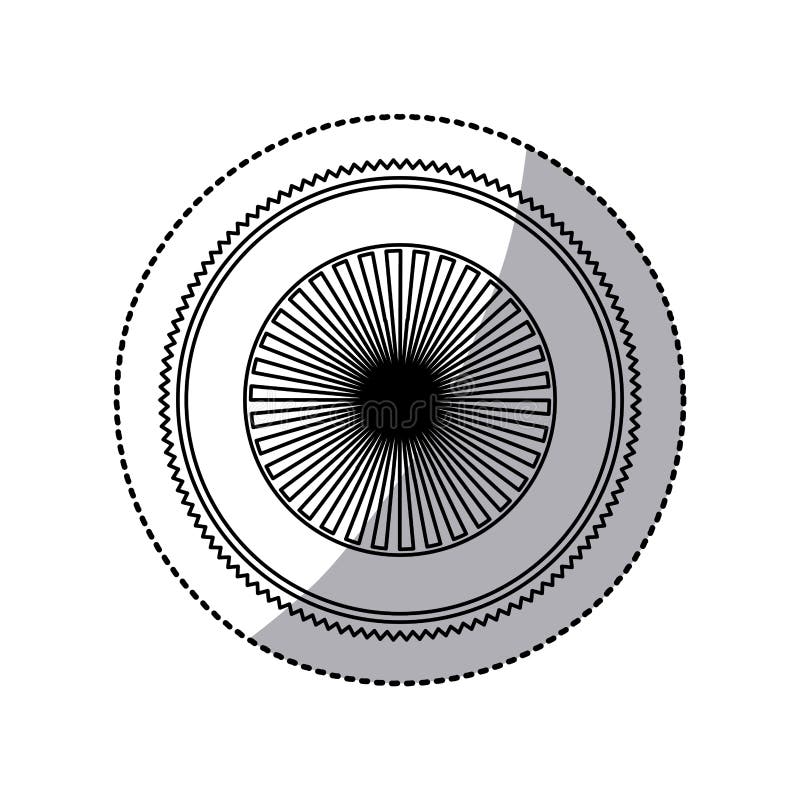Sticker of Stamp Circular Art Deco Emblem Shading Stock Vector ...