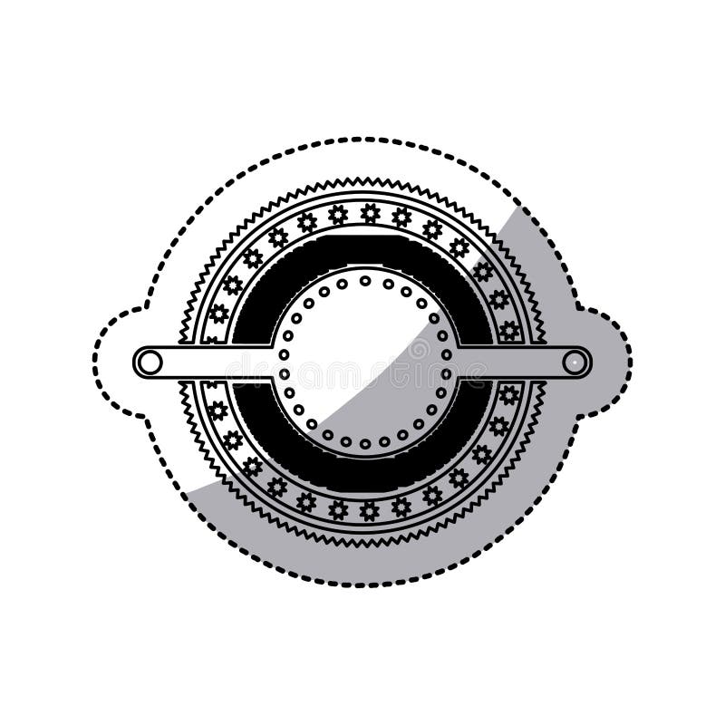 Sticker of Stamp Circular Art Deco Emblem Shading Stock Vector ...