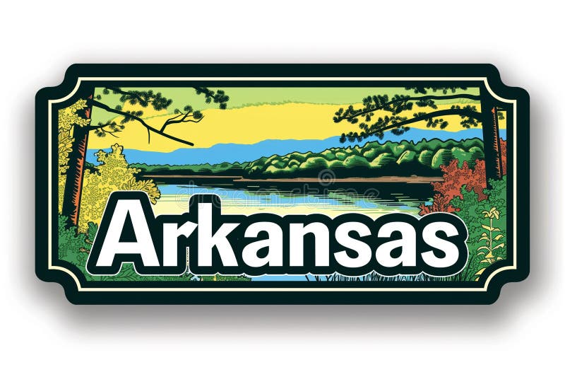 Sticker of the State of Arkansas Stock Photo - Image of memorabilia ...