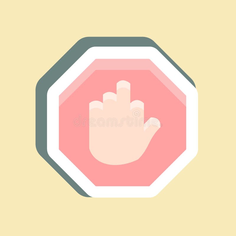 Sticker Stop Hand. Suitable for Building Symbol. Simple Design Editable ...