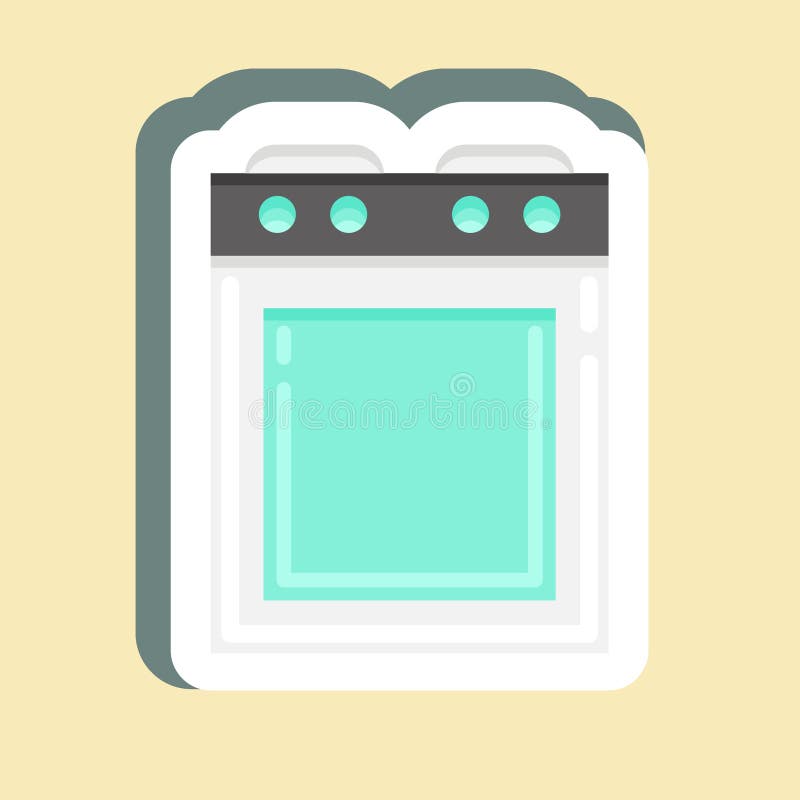 Sticker Stove. Suitable for Kitchen Appliances Symbol. Simple Design ...