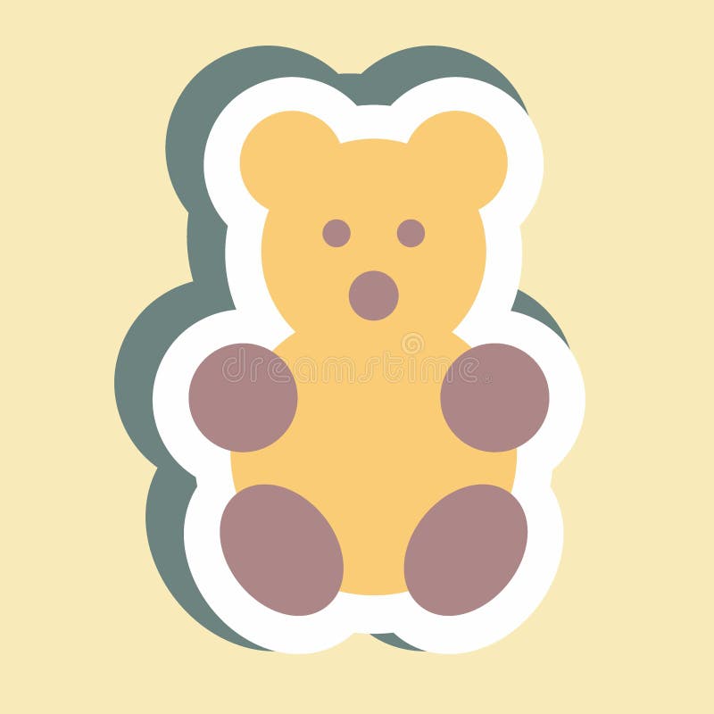 Sticker Stuffed Bear - Simple Illustration Stock Illustration ...