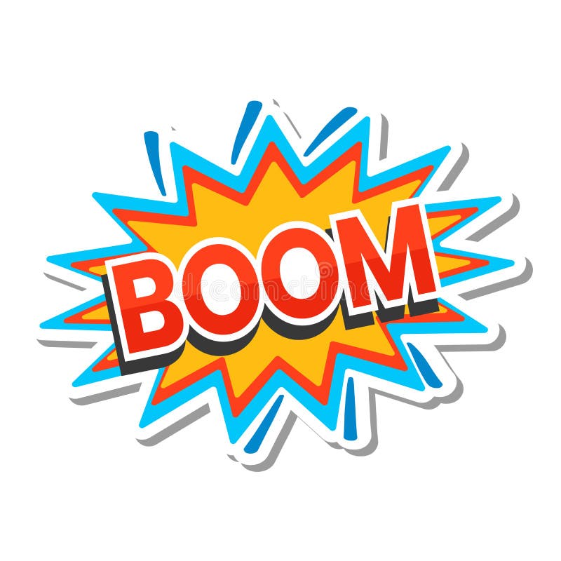 Sticker Style Comic Boom Font on White Stock Illustration ...
