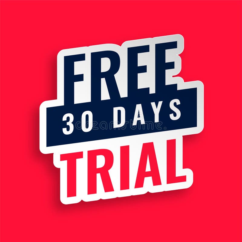 Sticker Style 30 Days Free Trial Background Design Stock Illustration ...
