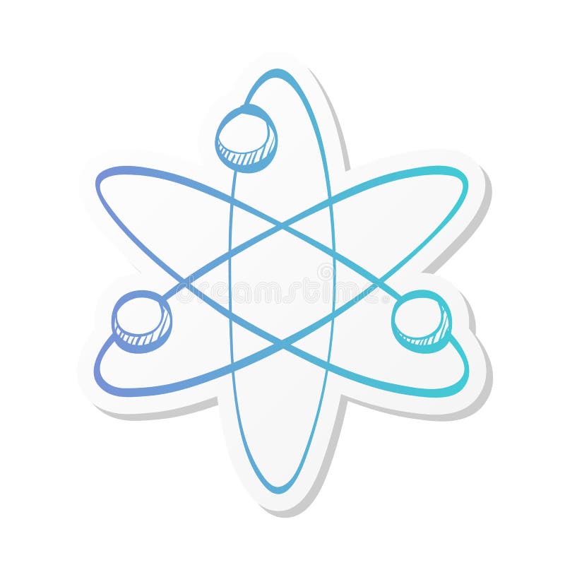 Sticker Style Icon - Atom Structure Stock Vector - Illustration of ...