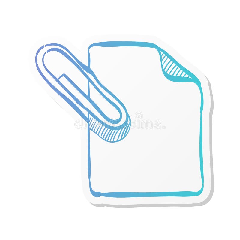 Sticker Style Icon - Attachment File Stock Vector - Illustration of ...