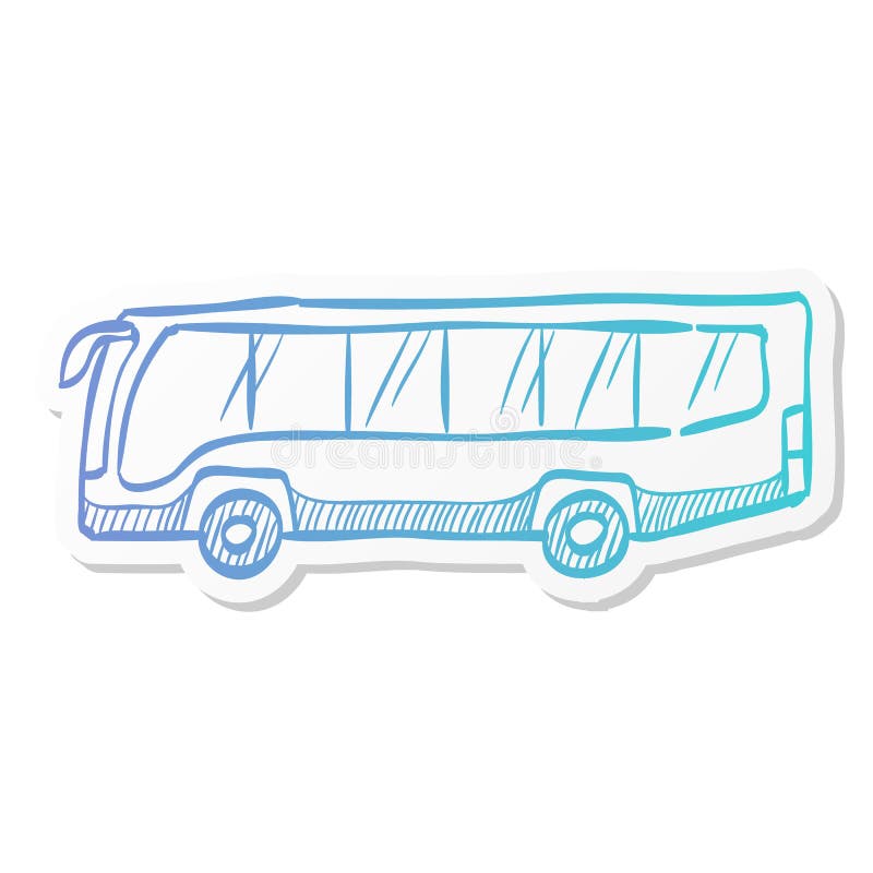 Sticker style icon - Bus stock vector. Illustration of trip - 194330986