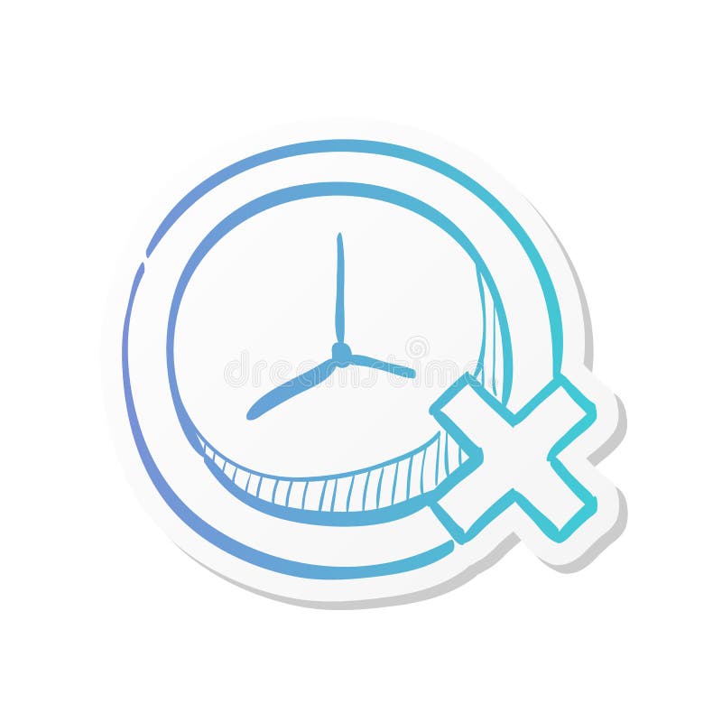 Sticker style icon - Clock stock vector. Illustration of business ...