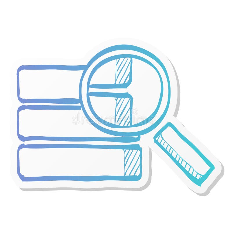Database Search Icon in Thick Outline Style. Stock Vector ...