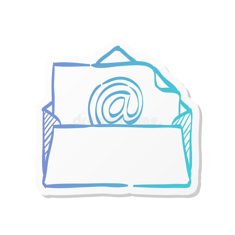 Sticker style icon - Email stock vector. Illustration of post - 194332788