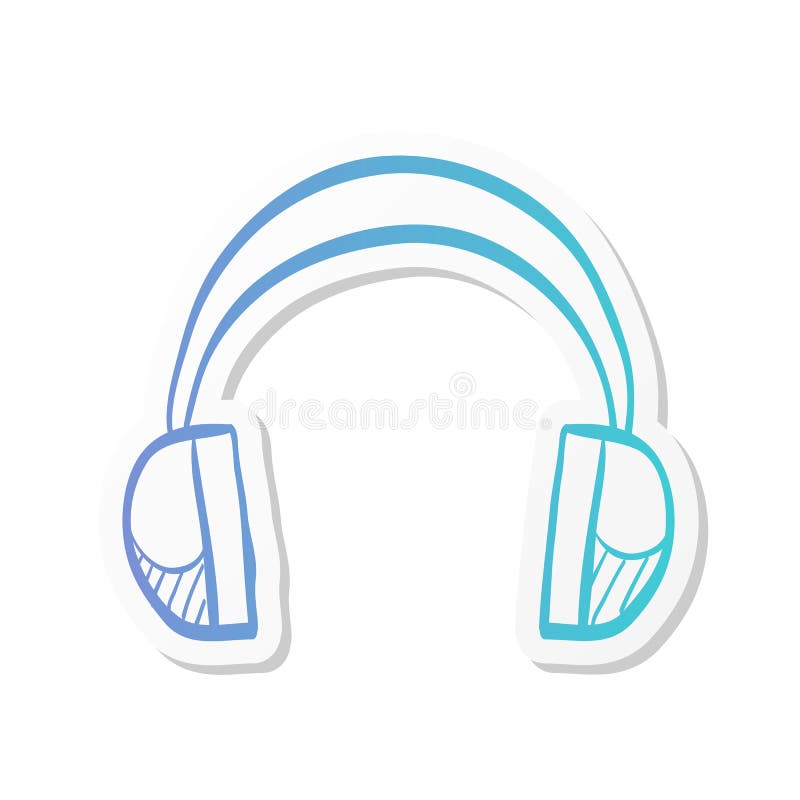 Sticker Style Icon - Headset Audio Stock Vector - Illustration of sound ...