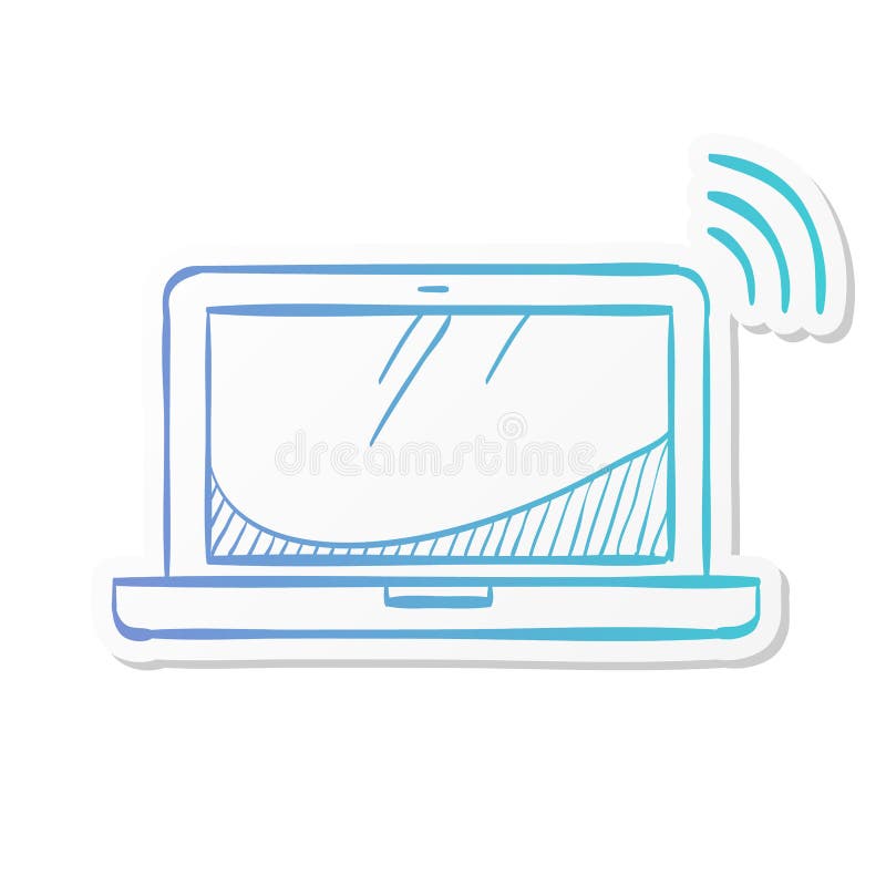 Sticker Style Icon - Laptops Stock Vector - Illustration of color ...