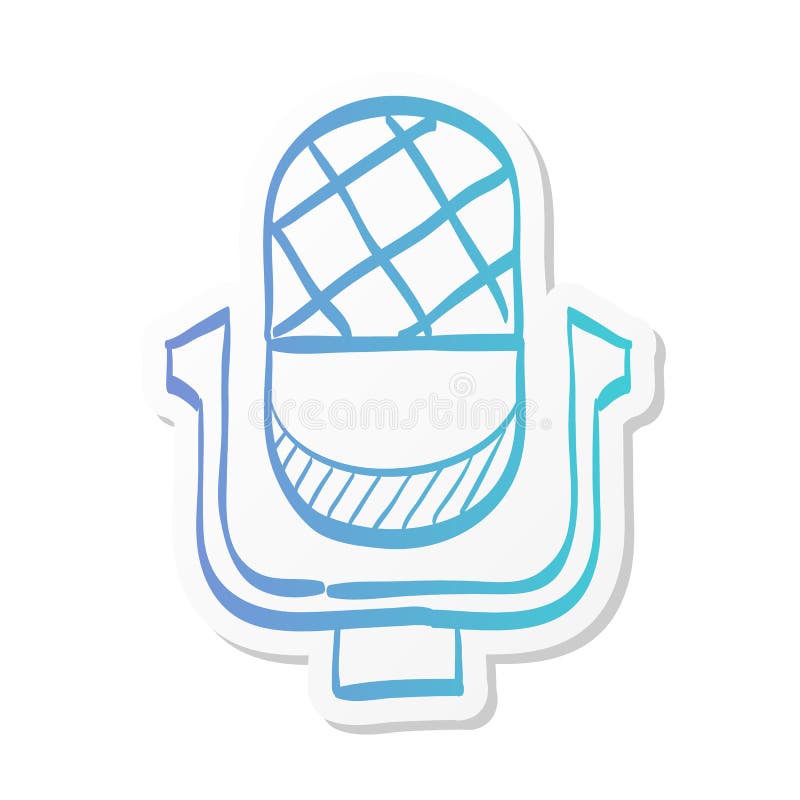 Sticker Style Icon - Microphone Stock Vector - Illustration of ...
