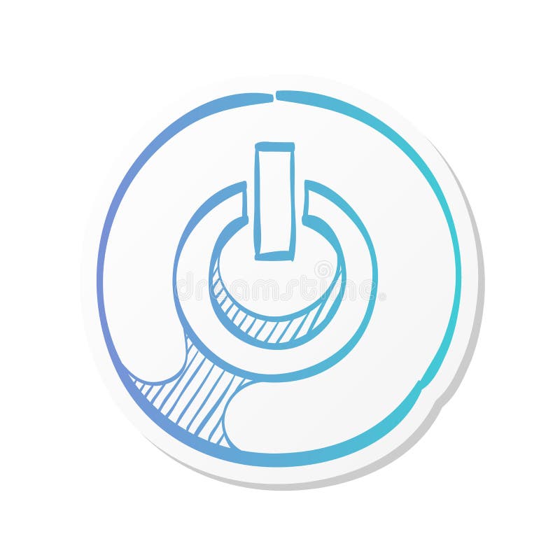 Sticker Style Icon - Power Button Stock Vector - Illustration of ...