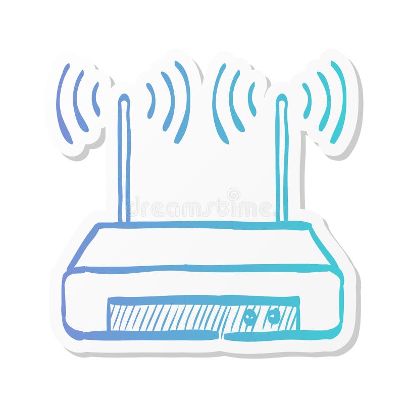 Sticker Style Icon - Router Stock Vector - Illustration of port ...