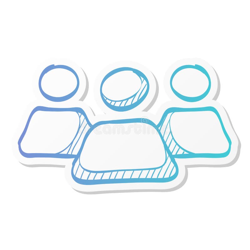 Sticker Style Icon - Teamwork Stock Vector - Illustration of profile ...