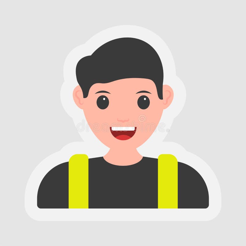 Sticker Style Young Man Character on Gray Stock Illustration ...