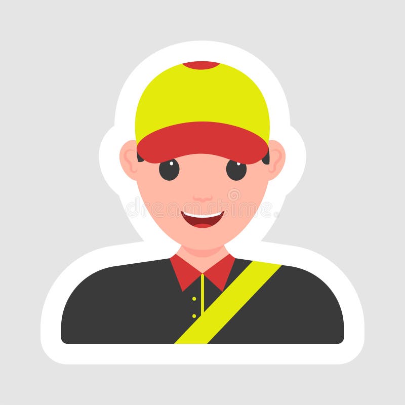 Sticker Style Young Man Character on White Stock Illustration ...