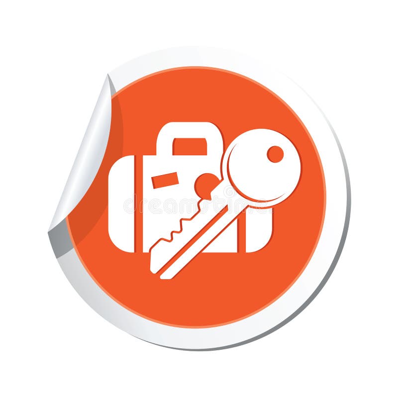 Sticker With Suitcase And Key Icon Stock Vector - Illustration of door ...