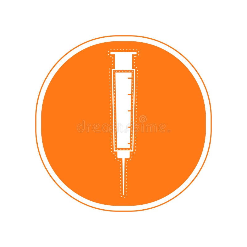 Sticker of a syringe icon stock vector. Illustration of vaccine - 179079249