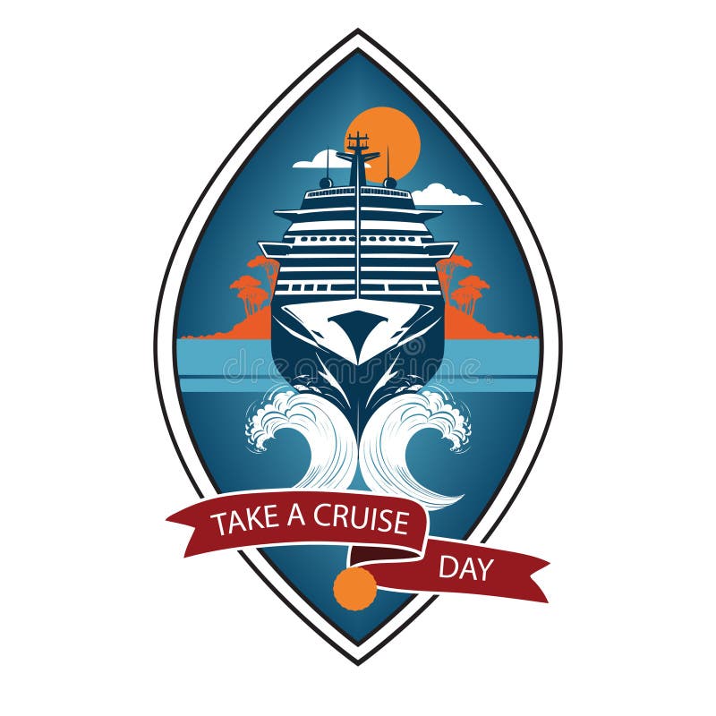 Sticker for Take Cruise Day Stock Vector - Illustration of label, liner ...