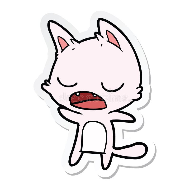 Sticker of a Talking Cat Cartoon Stock Vector - Illustration of animals ...