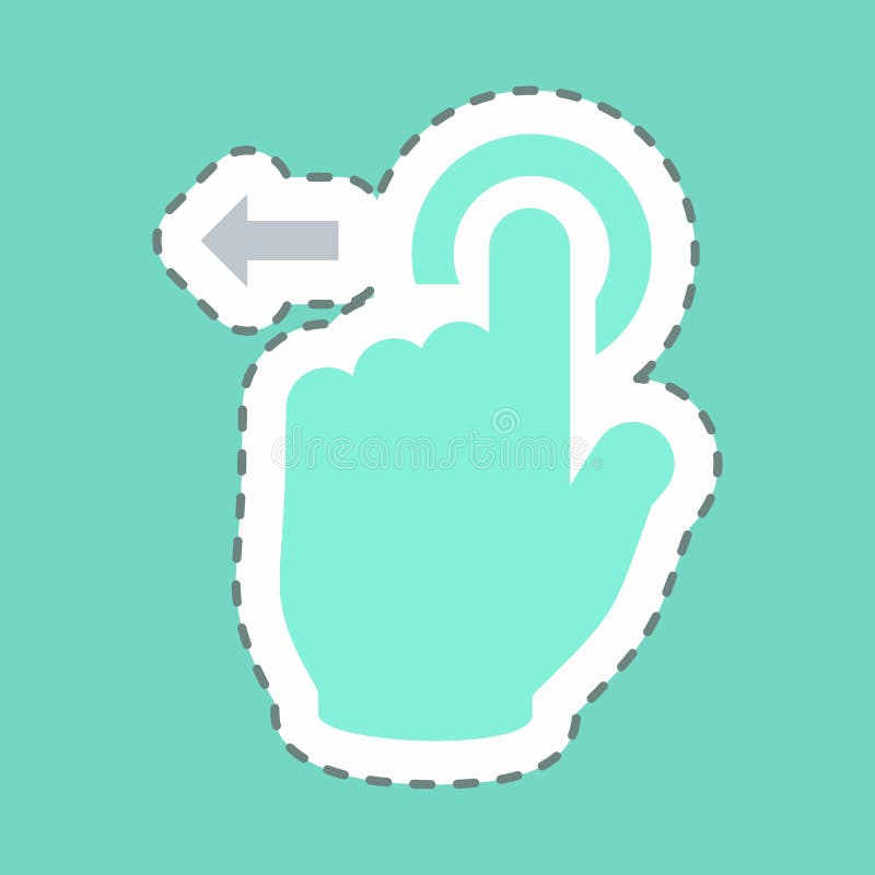 Sticker Tap and Move Left - Line Cut - Simple Illustration,Editable ... Sticker Tap and Move Left - Line Cut - Simple Illustration,Editable ...