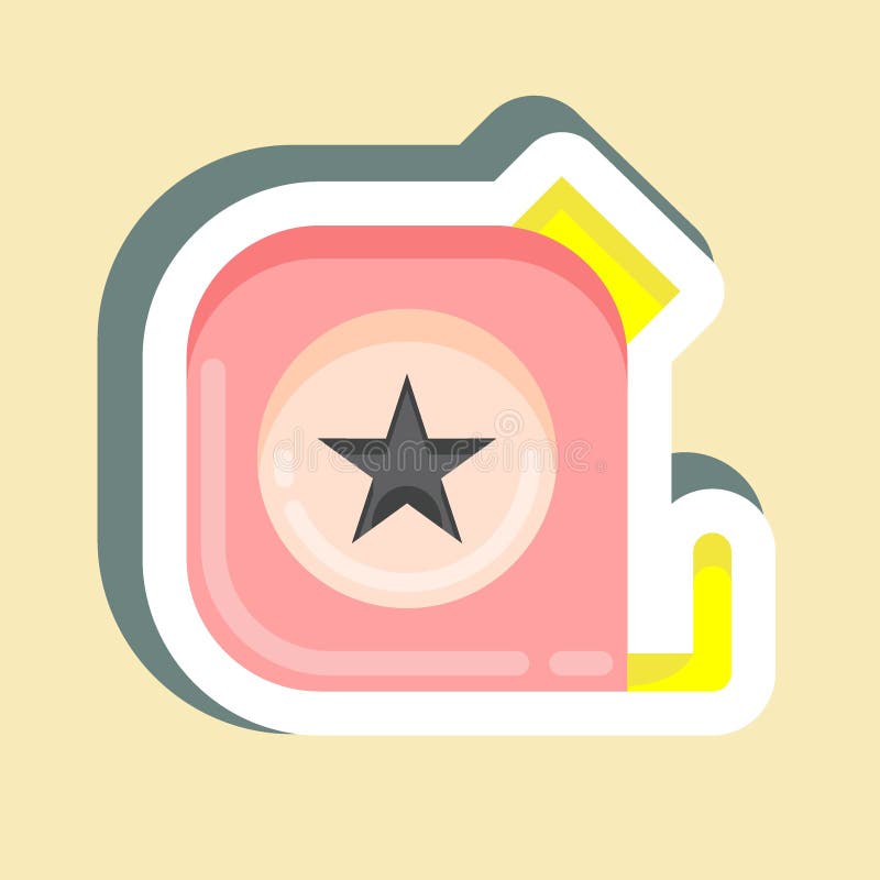 Sticker Tape Measure. Suitable for Education Symbol. Simple Design ...