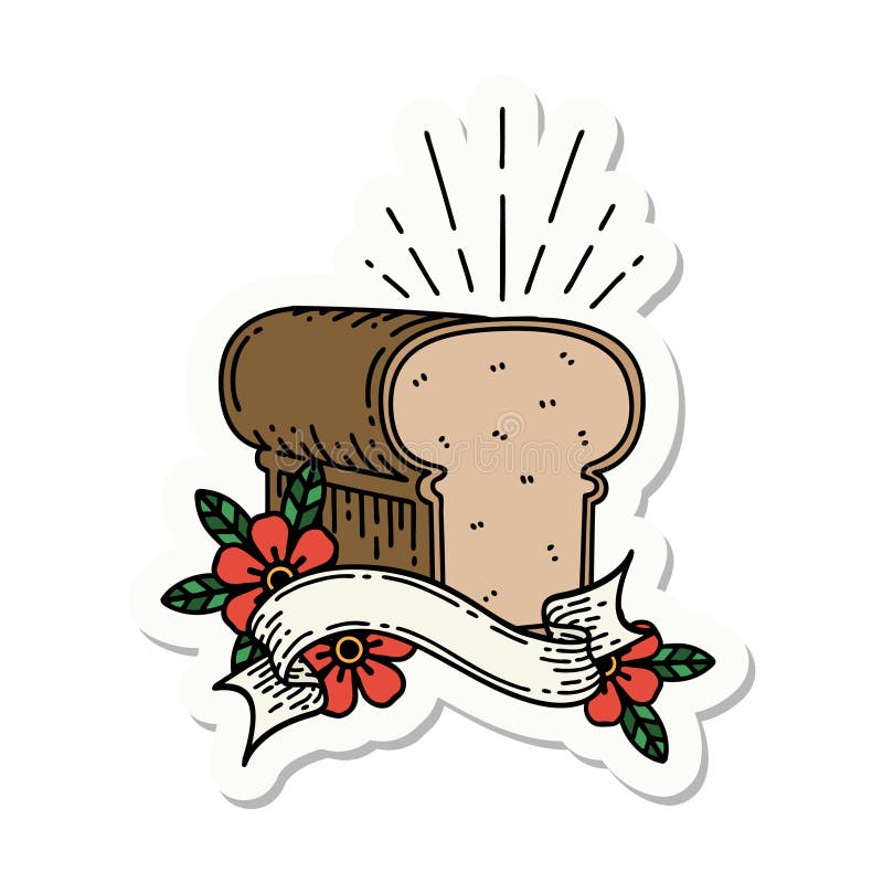 Sticker of Tattoo Style Loaf of Bread Stock Vector - Illustration of ...