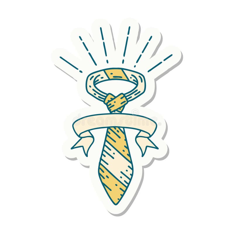 Sticker of Tattoo Style Office Tie Stock Vector - Illustration of wear ...