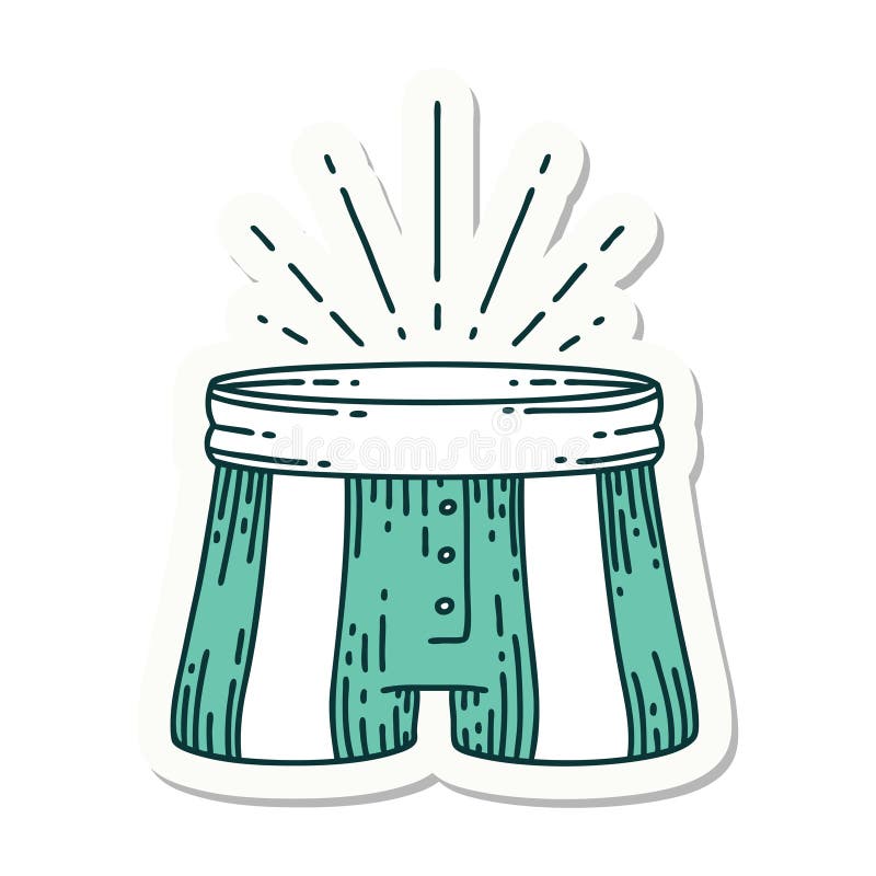 Sticker of Tattoo Style Pair of Shorts Stock Vector - Illustration of ...